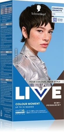 Краска для волос Schwarzkopf LIVE Colour Moment, 010 Charcoal Brunette, 50 мл