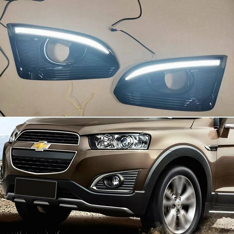 Фары автомобильные, Огни дневные ходовые, 2 шт, арт. Chevrolet Captiva 2014-2016