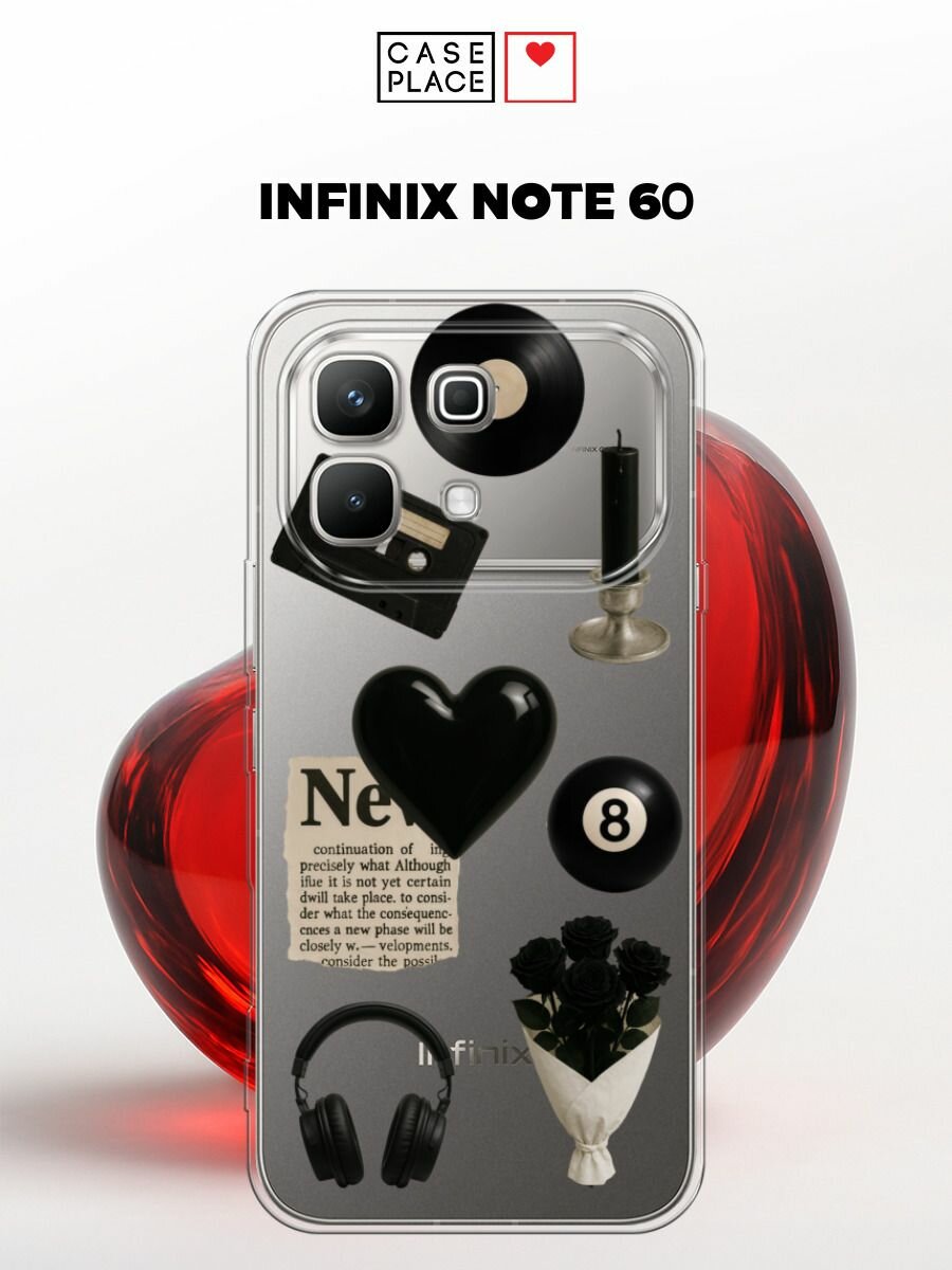Чехол на Infinix Note 60 / Инфиникс Нот 60 с принтом Эстетичный коллаж