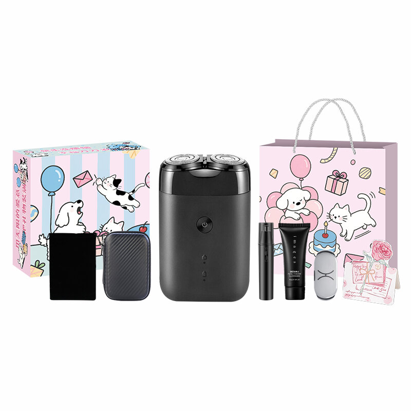 Электробритва мужская роторная Xiaomi S100, S 100 Black-Happiness Forever Love Box