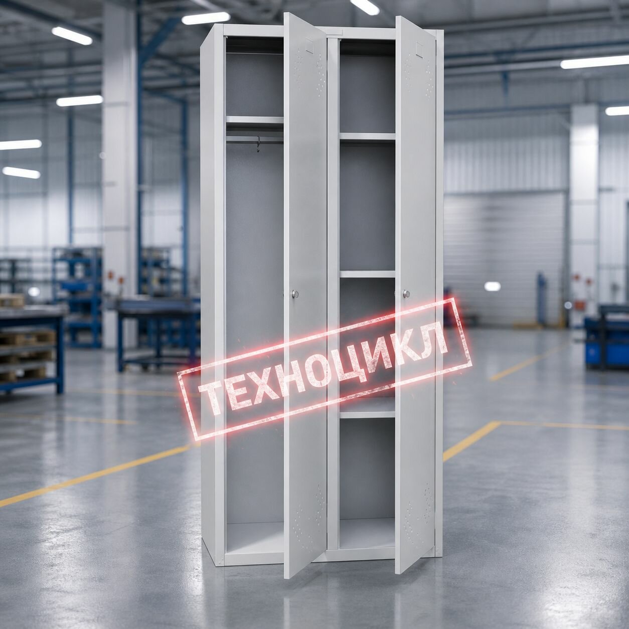 Шкаф для раздевалок стандартная серия ТЦ-ЛС-21 U, 1830х600х500 мм, серый RAL 7035 техноцикл