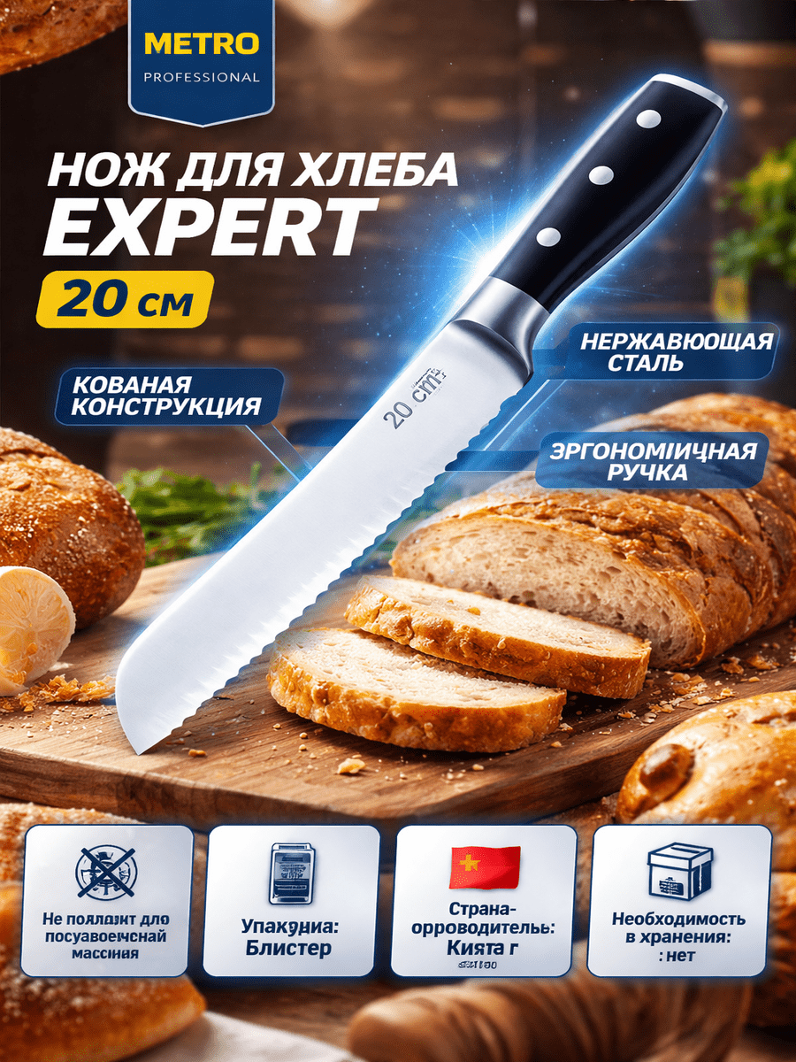 METRO PROFESSIONAL Нож для хлеба Expert, 20см