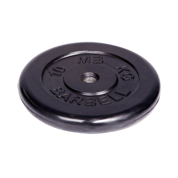 Диск обрезиненный MB Barbell d 31 мм чёрный 10,0 кг