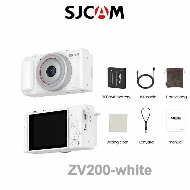 Sjcam ZV200 Видеоблог SJCAM PK Цифровая камера Sony 5K 80MP