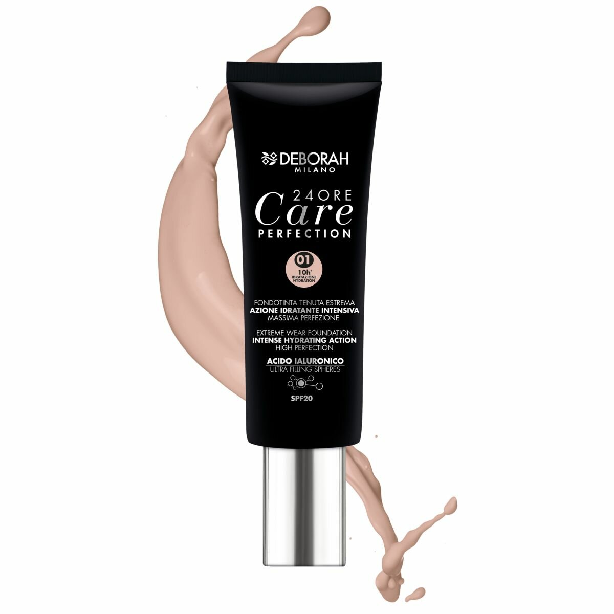 Deborah Milano Тональный крем-уход 24Ore Care Perfection Extreme Wear Foundation, тон 01 белоснежный, 30 мл
