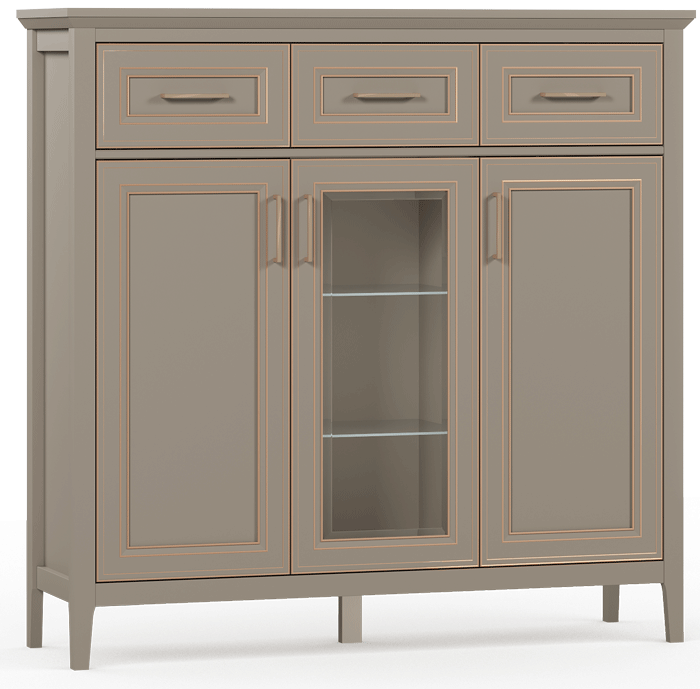 BRW Тумба Классик/Classic KOM1W2D3S Глиняный серый, Глиняный серый Глиняный серый, Глиняный серый