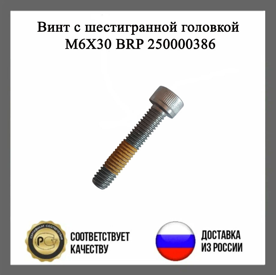Винт с шестигранной головкой M6X30 BRP 250000386