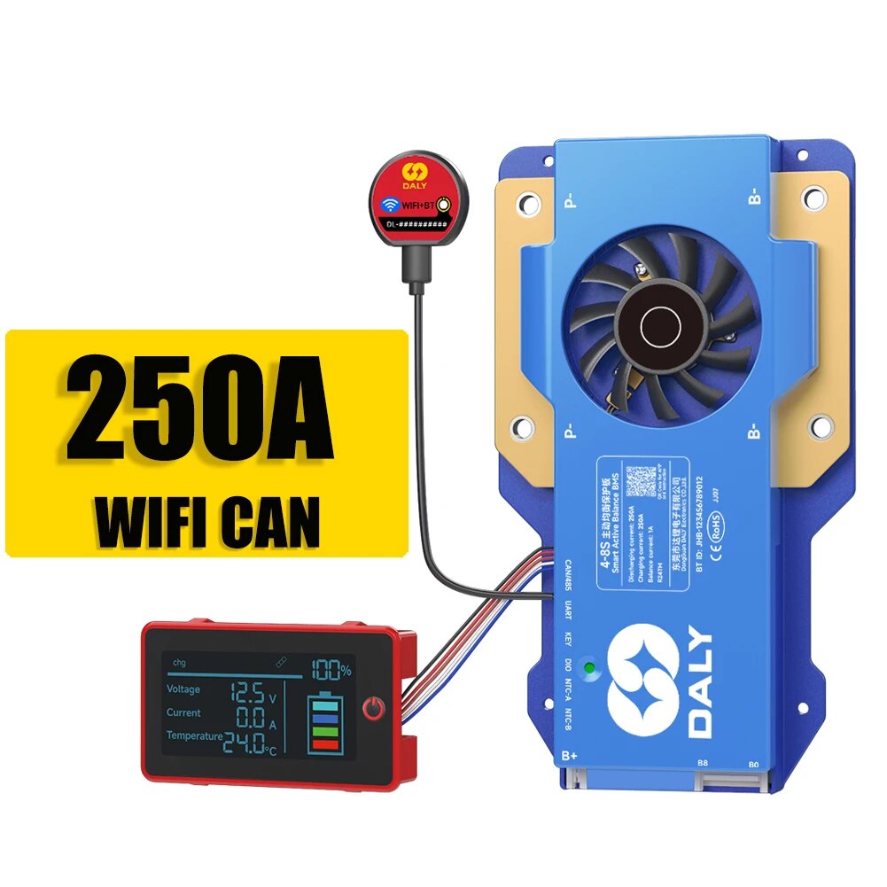 Daly BMS 250A 4S-8S WiFi CAN с LCD 3inch