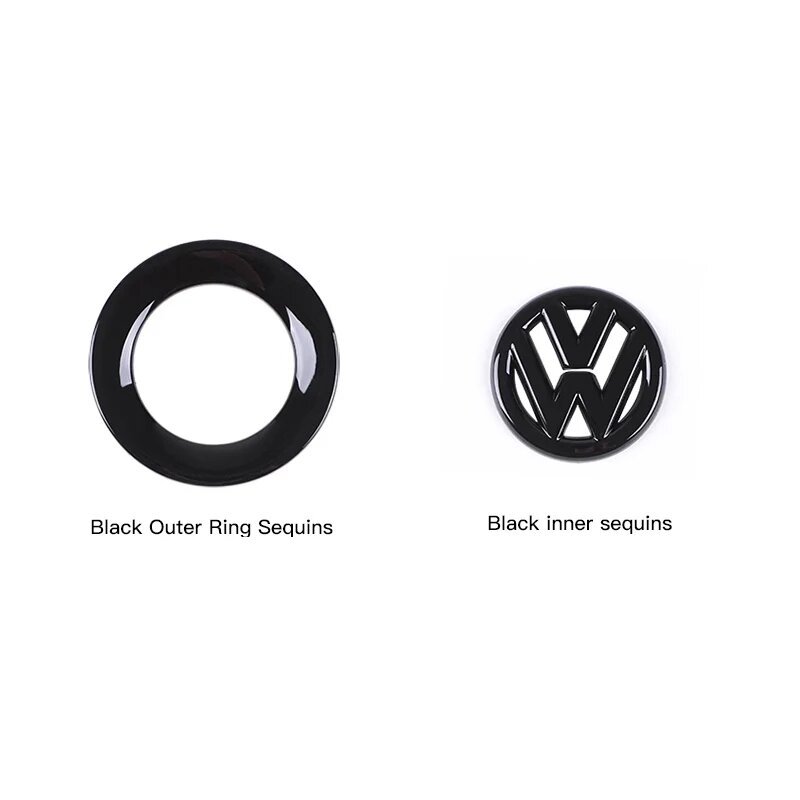 Наклейка на руль VW, черный яркий, ABS, углеродное волокно