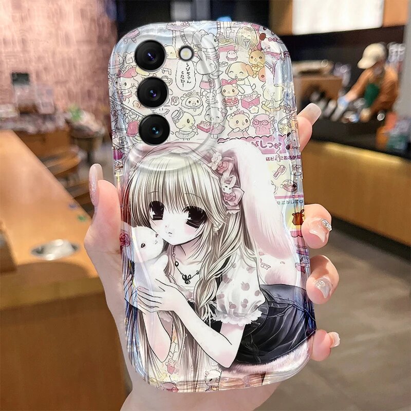 Чехол Fluffy Bunny Girl для Samsung Galaxy A50 A50S A37 A36 A35 A34 A32 A26 A25 A24 4G A23 A21S A20S A17 A16 A15 A12 5G