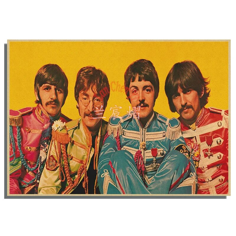 Постер The Beatles на крафт-бумаге, 30x21см, цвет 40
