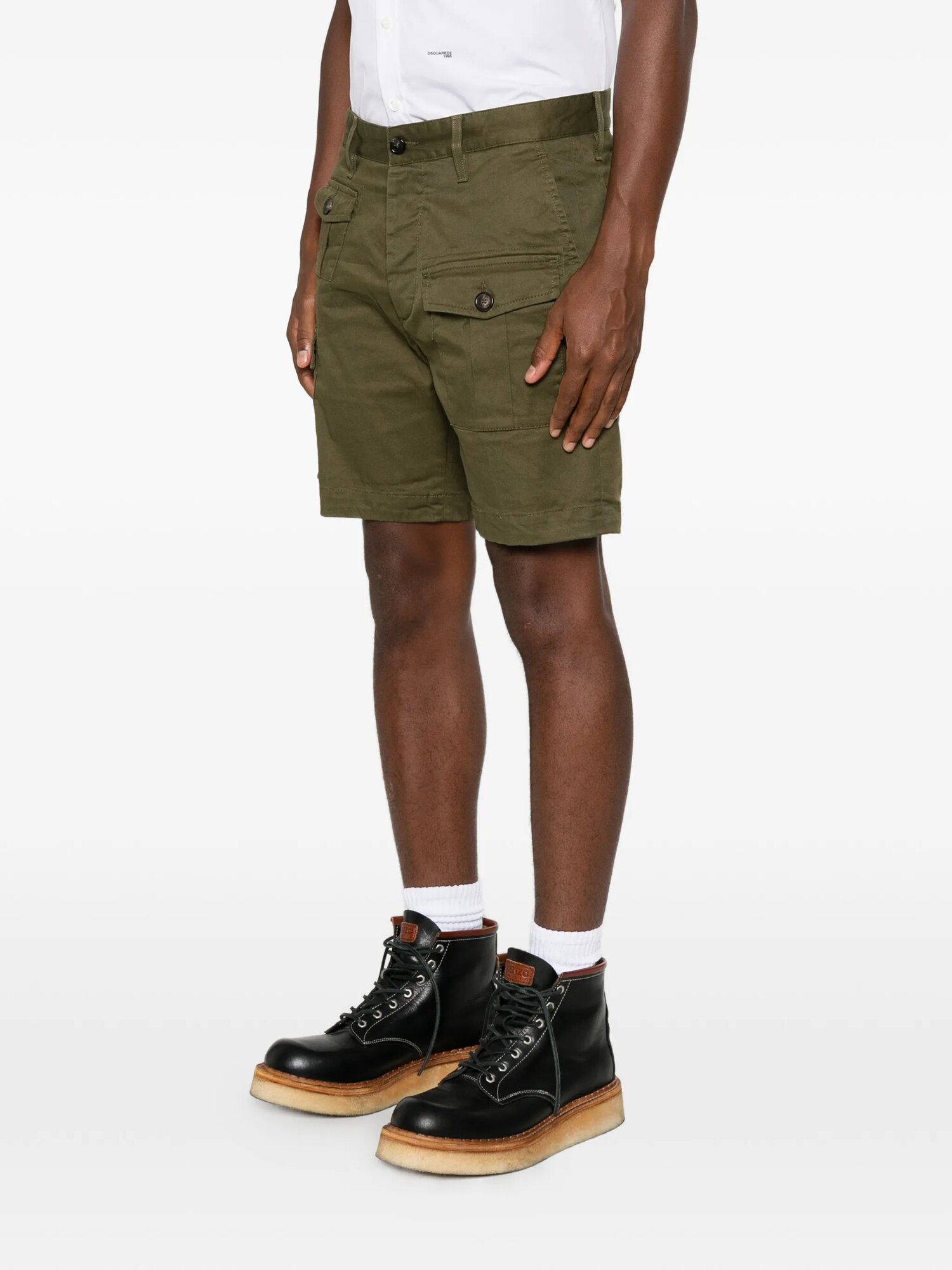 Шорты DSQUARED2 Multi-pocket cargo shorts, размер 54, зеленый, — фото 1