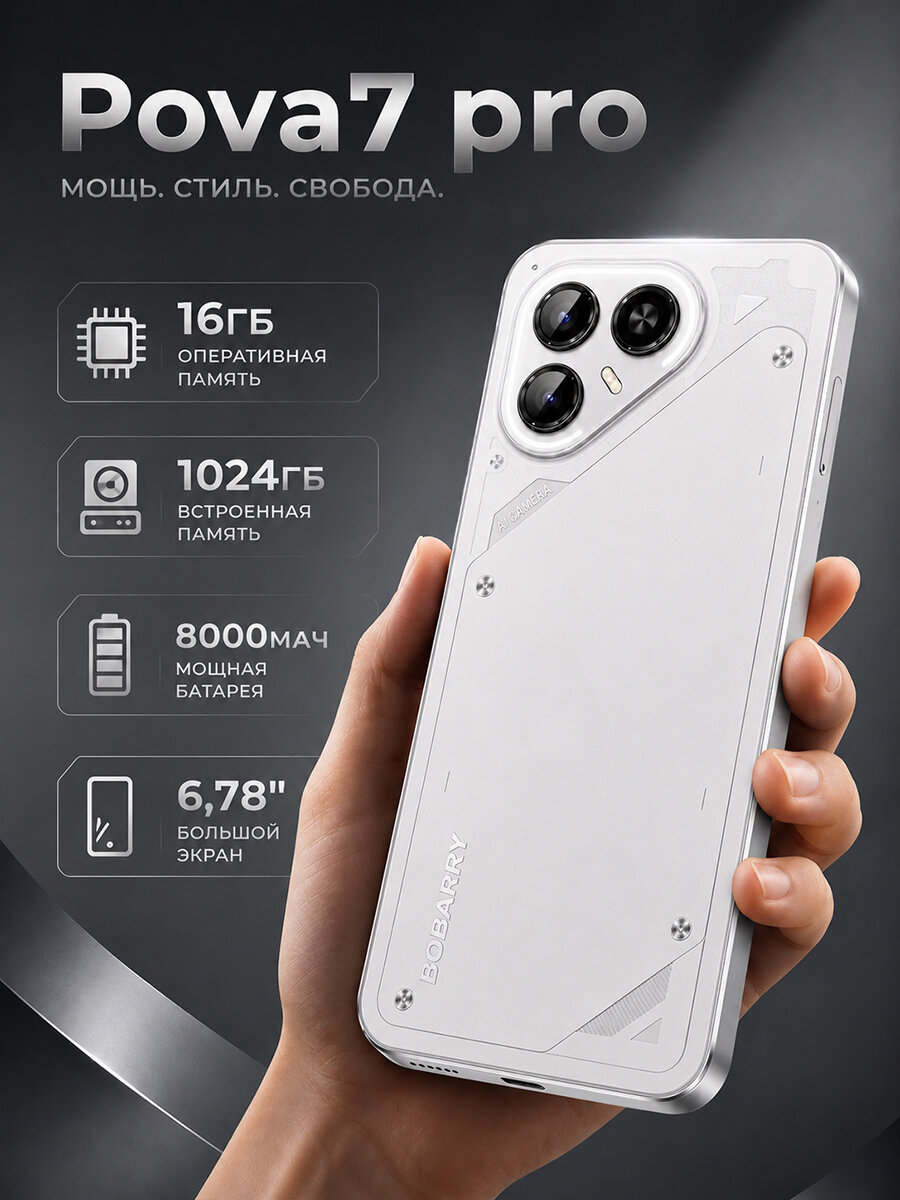 Игровой смартфон POVA 7 Pro 5G 16ГБ+1ТБ 8000мАч
