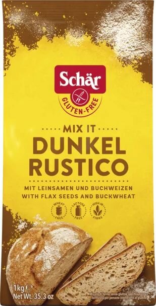 Мука для цельнозернового хлеба Schar Mix Dunkel, 2 шт x 1 кг