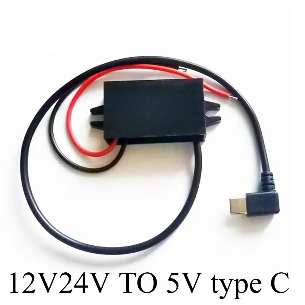 Преобразователь 12/24В в 5В Type-C 3A, Цвет: 90 degrees type C