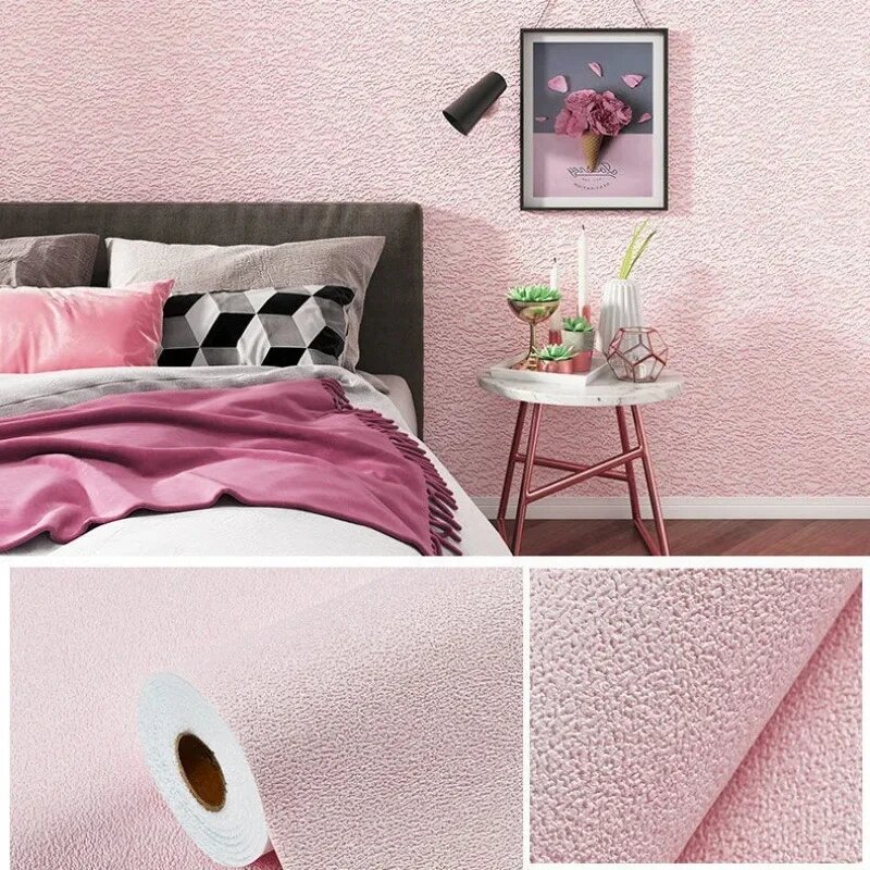 Самоклеящиеся 3D-обои розовые Diatom Light Pink 50x2.8м