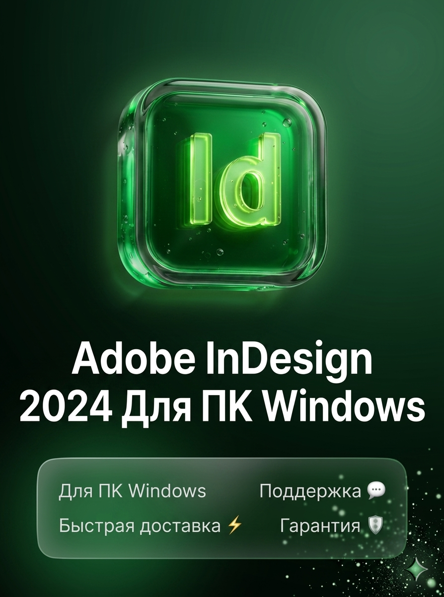 Adobe InDesign 2024, Бессрочная активация, для ПК windows, гарантия