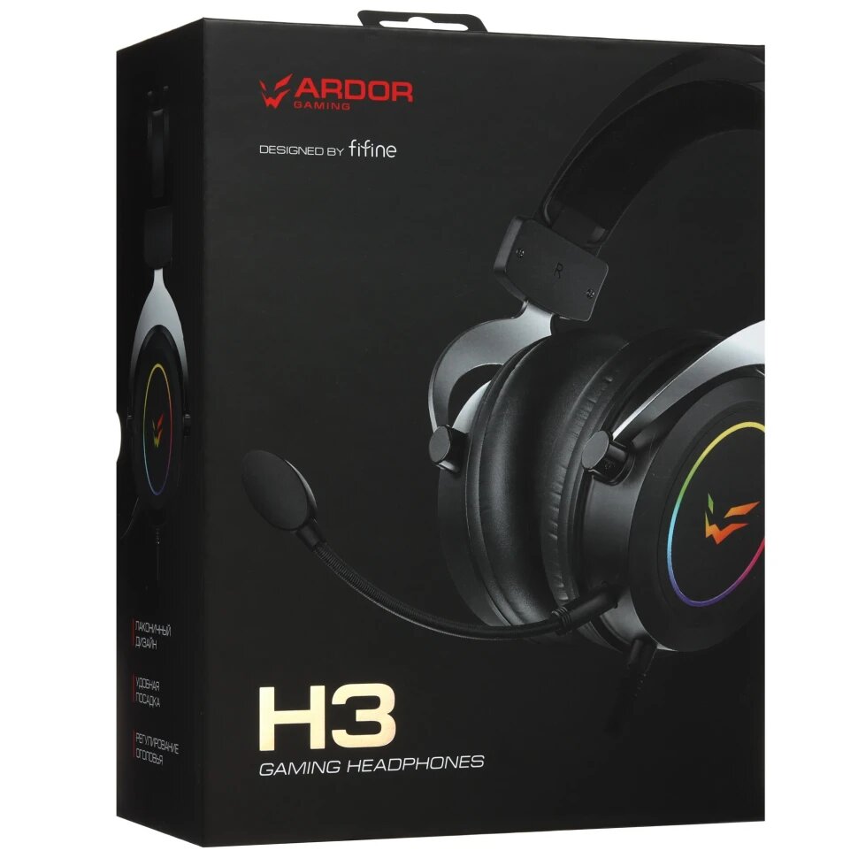 Проводные наушники ARDOR GAMING H3, 7.1 Virtual, for Nintendo Switch, PS4, PS5, Xbox One, черный
