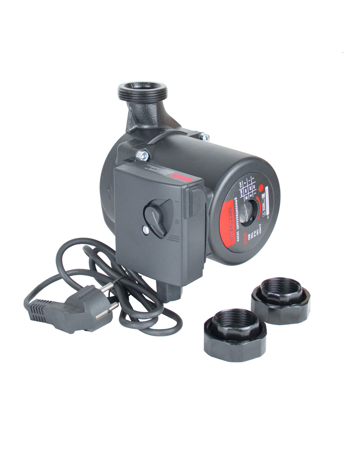 Циркуляционный насос Verton AQUA CP25/8 (245-200-150Вт, Qmax60-50-40л/мин, Hmax8-7-5, L180мм, подкл38мм)