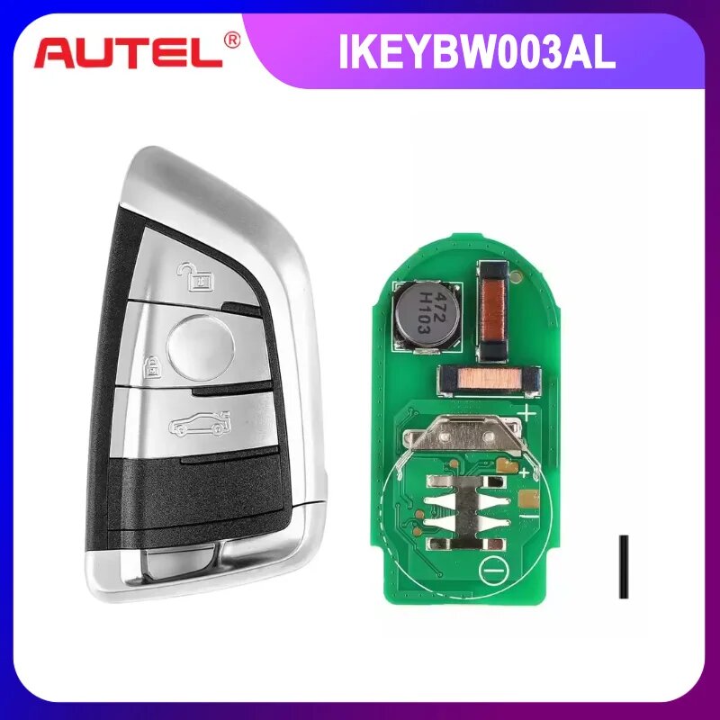 Универсальный смарт-ключ Autel BW003AL для BMW Razor Style, 3 кнопки IKEYBW003AL, для умного ключа Autel для KM100 IM508 IM608
