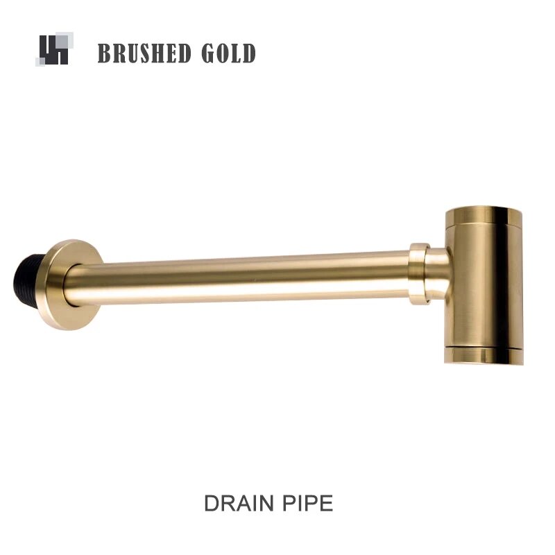 Сифон для раковины Bonderis латунный черный матовый Brush Gold Pipe only