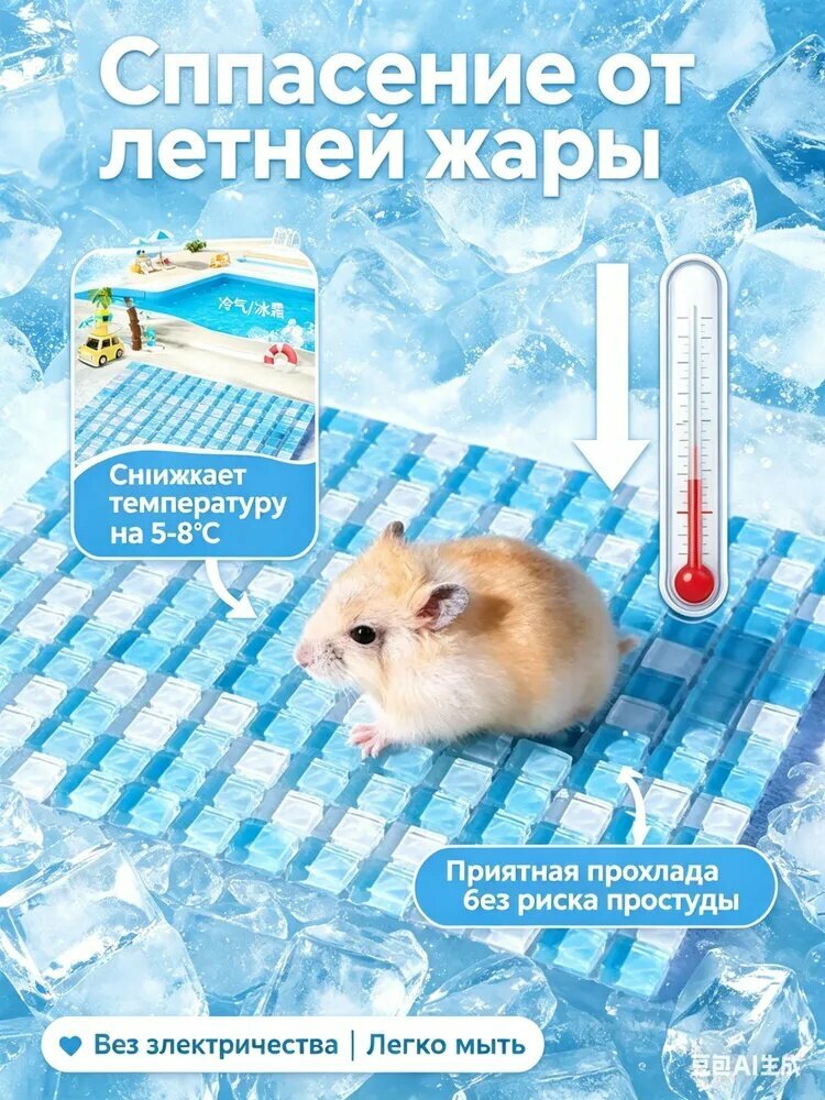 Охлаждающий коврик для грызунов, ледяная подстилка-матрас для морской свинки и шиншиллы, спасение от летней жары для кролика и хомяка