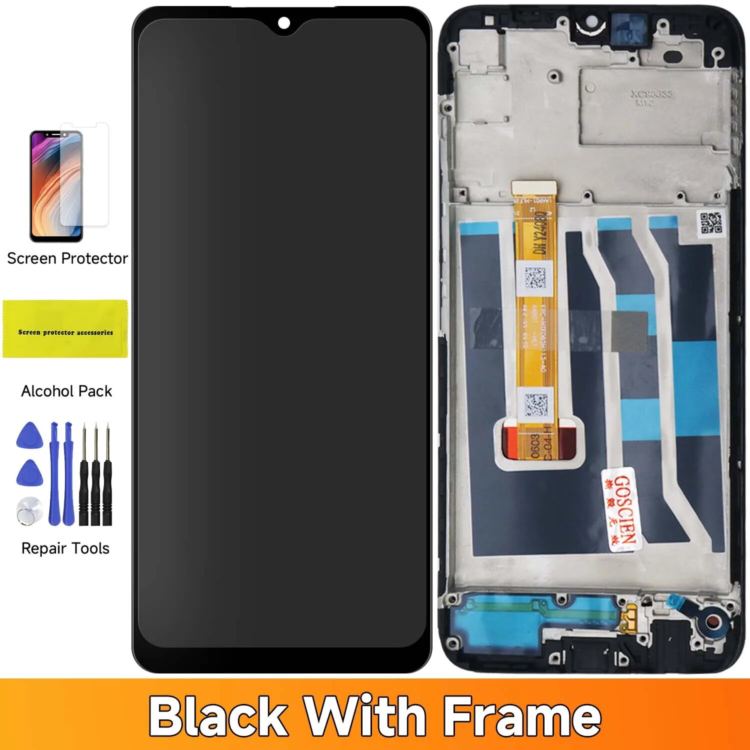 Дисплей для OPPO Realme Narzo 50A, черный с рамкой
