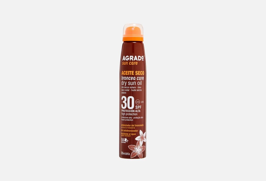 AGRADO Dry sun oil Сухое масло-спрей для загара SPF30 200мл