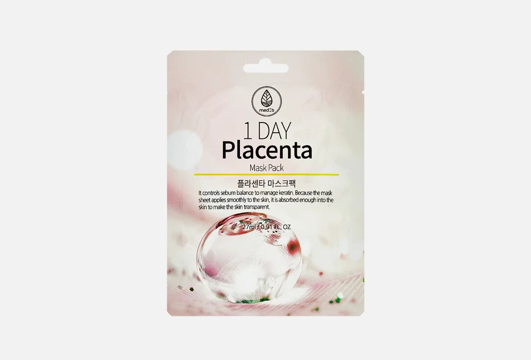 MEDB 1 DAY Placenta Mask Pack Тканевая маска для лица 1 шт
