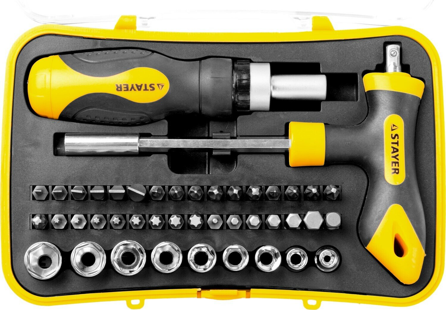 Набор реверсивных отверток с насадками 43 шт STAYER T-Compact-43 25084-H43