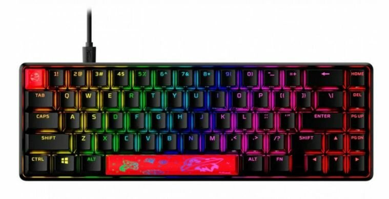 HyperX Alloy Origins 65 (Red switch ) Проводная механическая игровая клавиатура, русская раскладка, черная