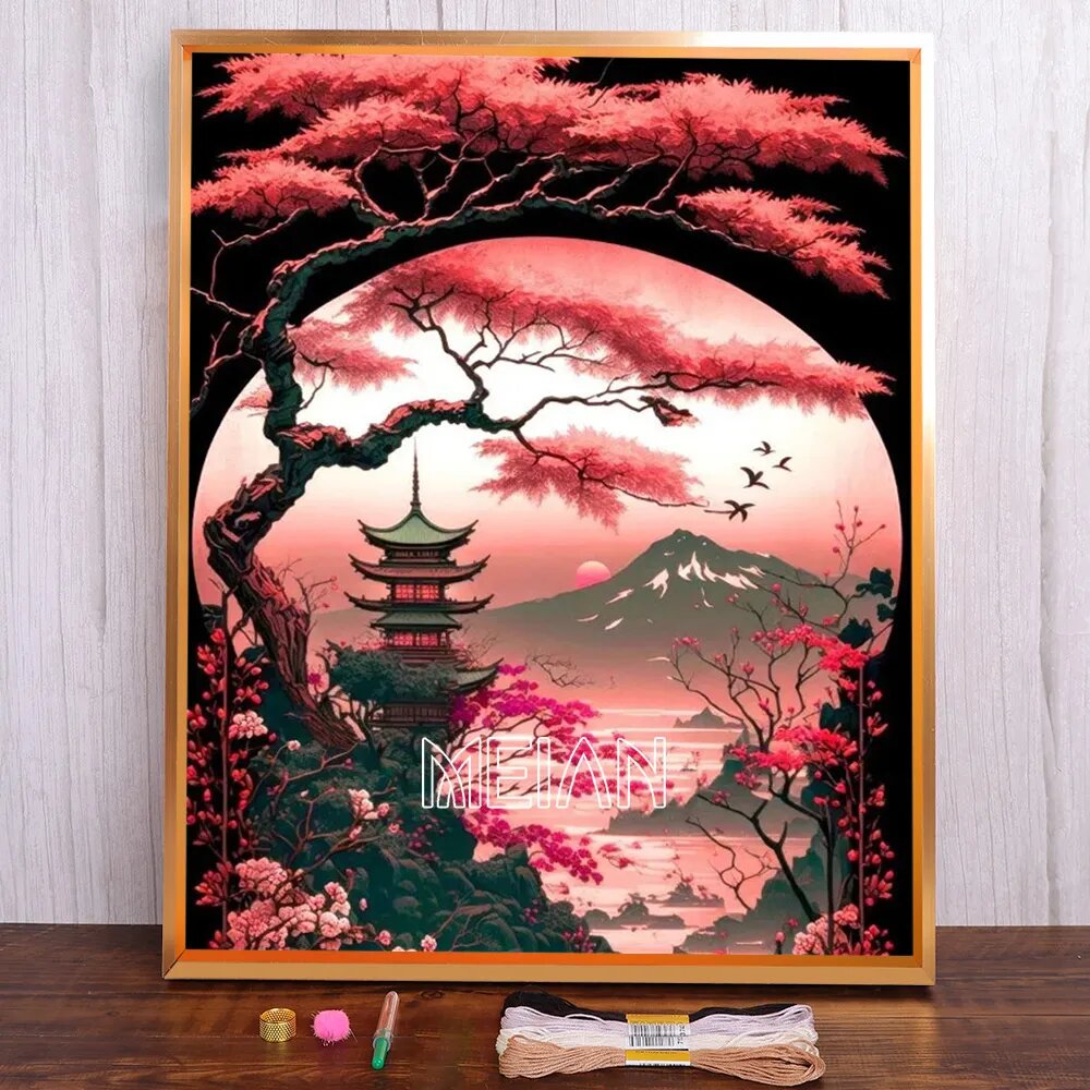 MEIAN Набор для вышивания,30x40CM,11CT,40 цветов