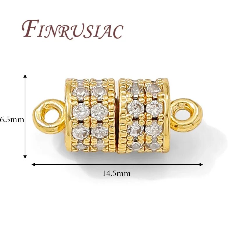 Магнитный замок для браслетов, золотопокрытый, FINRUSIAC Желтый, 18k Gold Plated