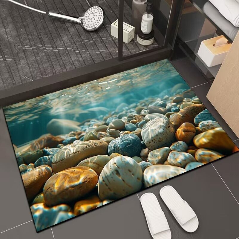 3D Океанский камень, водопоглощающий, быстро сохнущий коврик для ванной из диатомитовой земли, устойчивый к грязи и износу, домашний напольный коврик в наличии