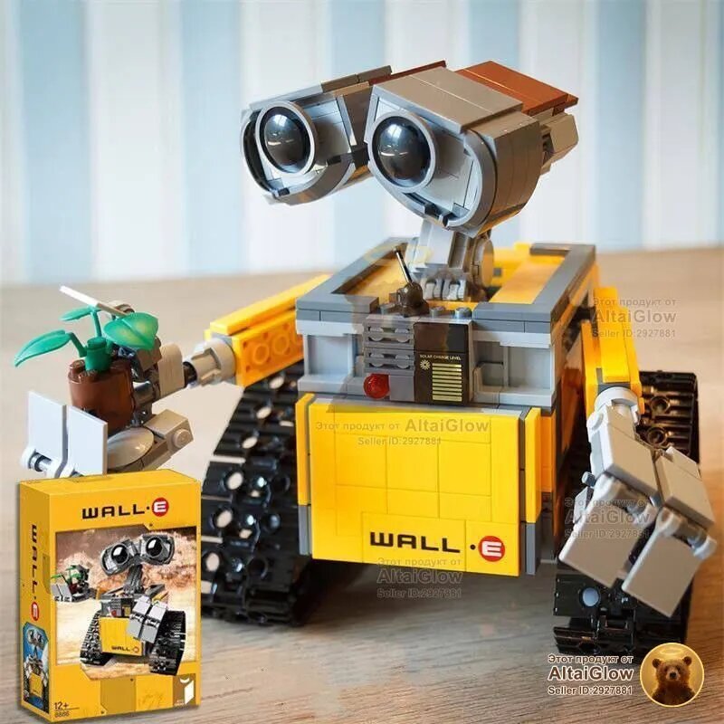Конструктор пластиковый WALL-E 677 деталей для детей, робот из мультфильма, конструктор