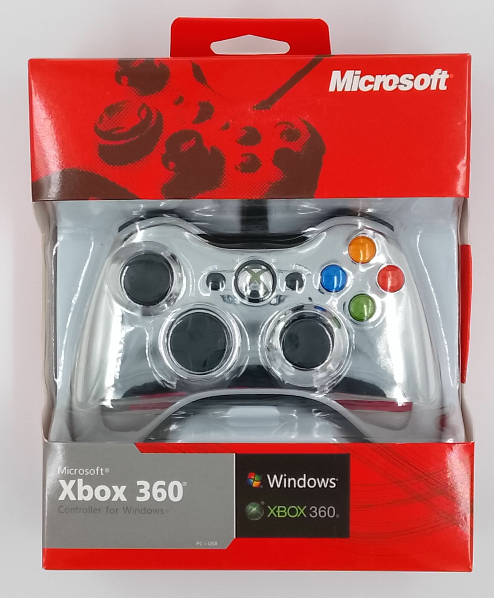 Геймпад проводной для Xbox 360 и PC,(Chrome Silver)