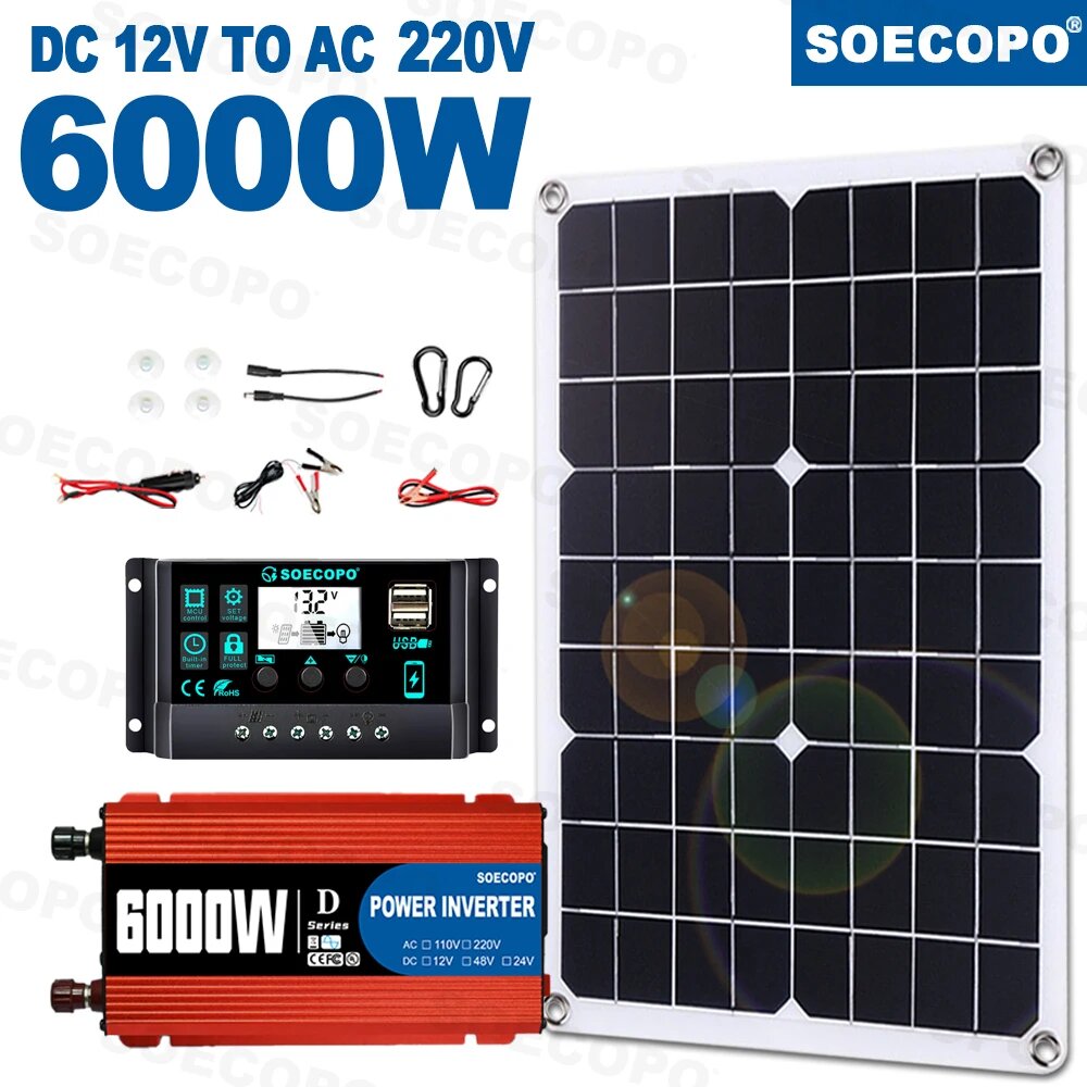 SOECOPO 6000 Вт Солнечная система 220v solar kit