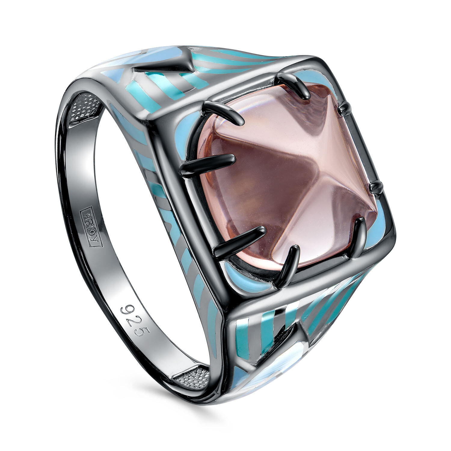 Кольцо, серебро, 925 проба, алпанит