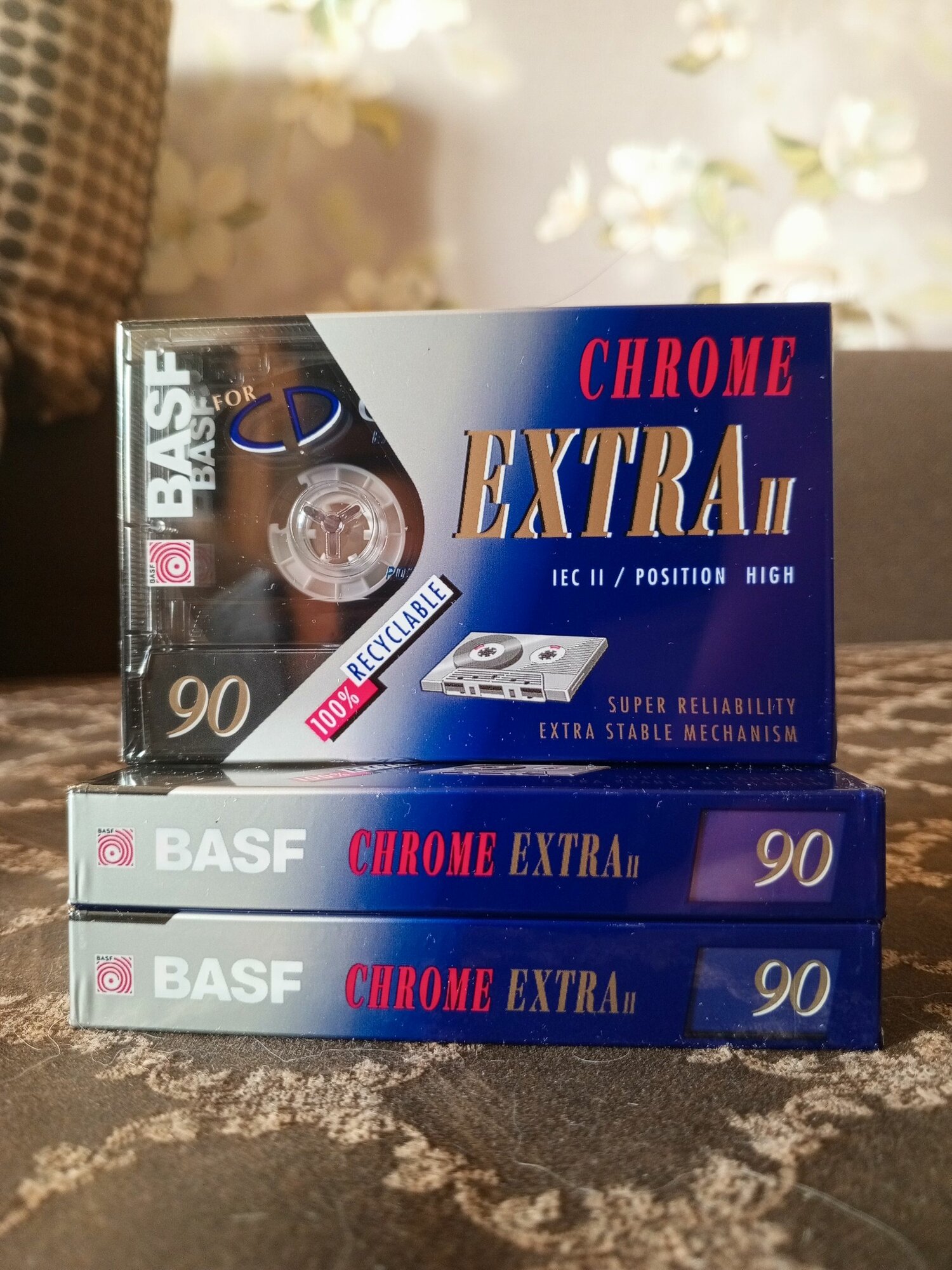 Аудиокассета BASF Chrome Extra II 1993 - 1994. (90 мин, хром)