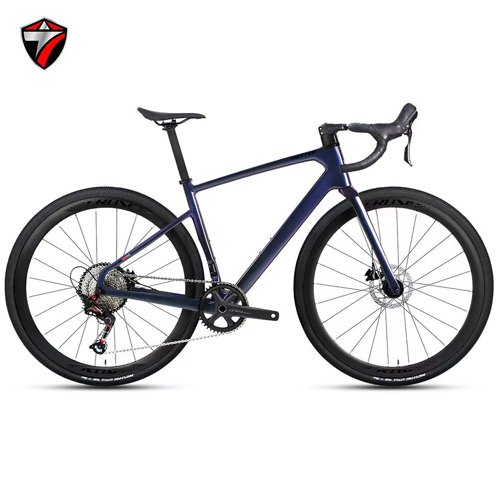 Велосипед Twitter Gravel V1 Full-hydr Carbon, цвет черный 9.6 кг, 700х40с гравийный шоссейный, 51см 12 скоростей, Обесцвечивание