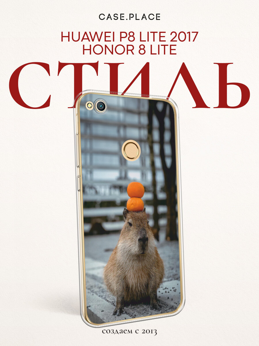 Чехол на Honor 8 Lite/P8 Lite 2017 / Хонор 8 Лайт с принтом Капибара медитирует