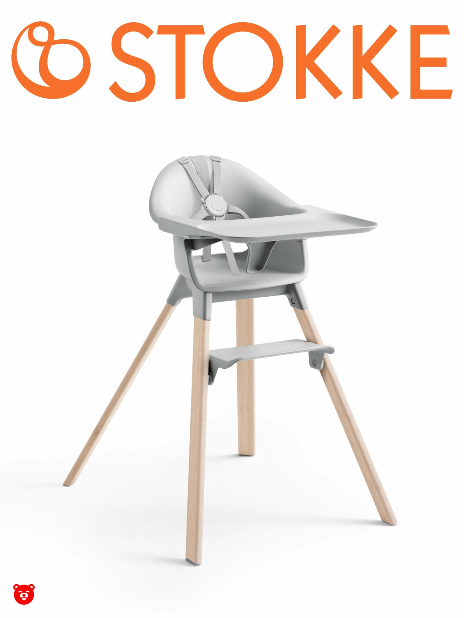 Stokke Clikk Стул, Бамбук/Cloud Grey Серое облако