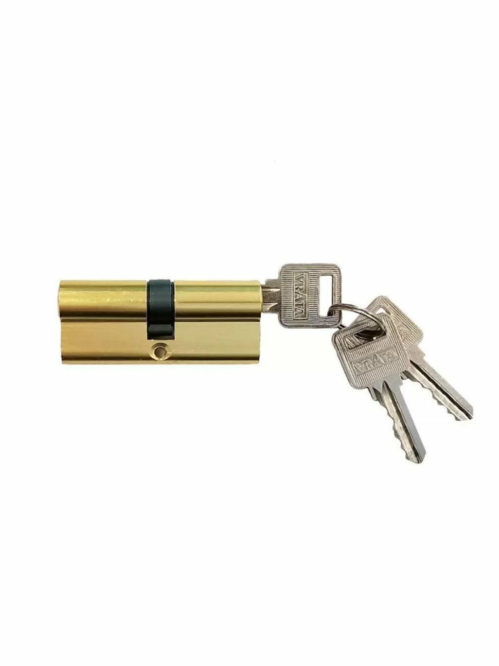 Личинка замка двери Vrata, LL-ЦМ70, 208242, 70 мм, золото, алюминий, 3 ключа