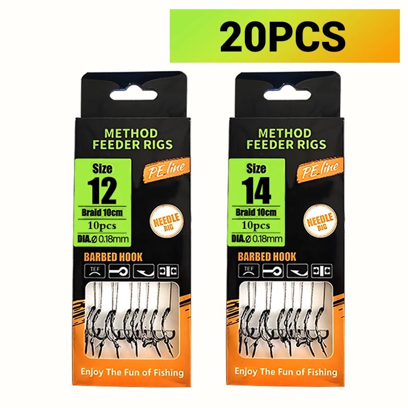 Фидерные монтажи Method Feeder Rigs 12/14, 20шт