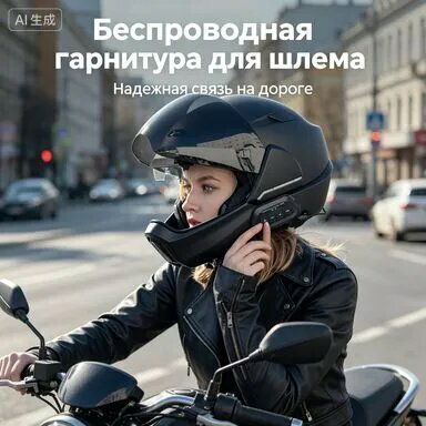 Беспроводная гарнитура для мотошлема LX2 Bluetooth 5.3 водонепроницаемая для полного/полушлема