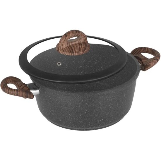 Кастрюля Panairo 2 л. с крышкой и ненагревающимися ручками (Пан-KAS-2-BAC. wd-K. wd)
