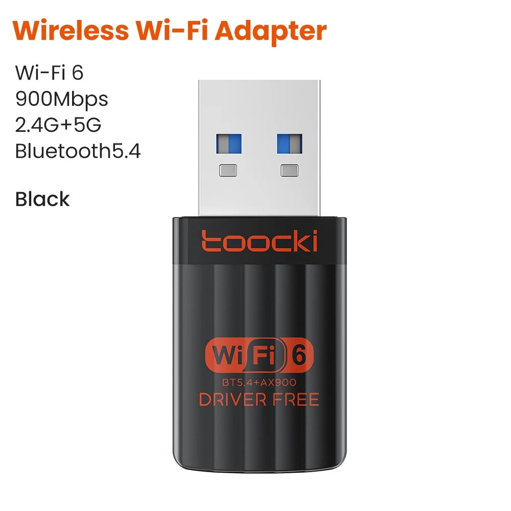 Toocki TB08 адаптер Wi-Fi 6 Bluetooth 5.4 Black