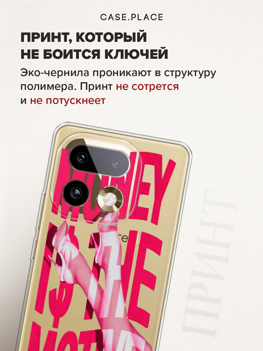 Силиконовый чехол на Realme 16 Pro+ / Реалми 16 Про+ с принтом Money — фото 1