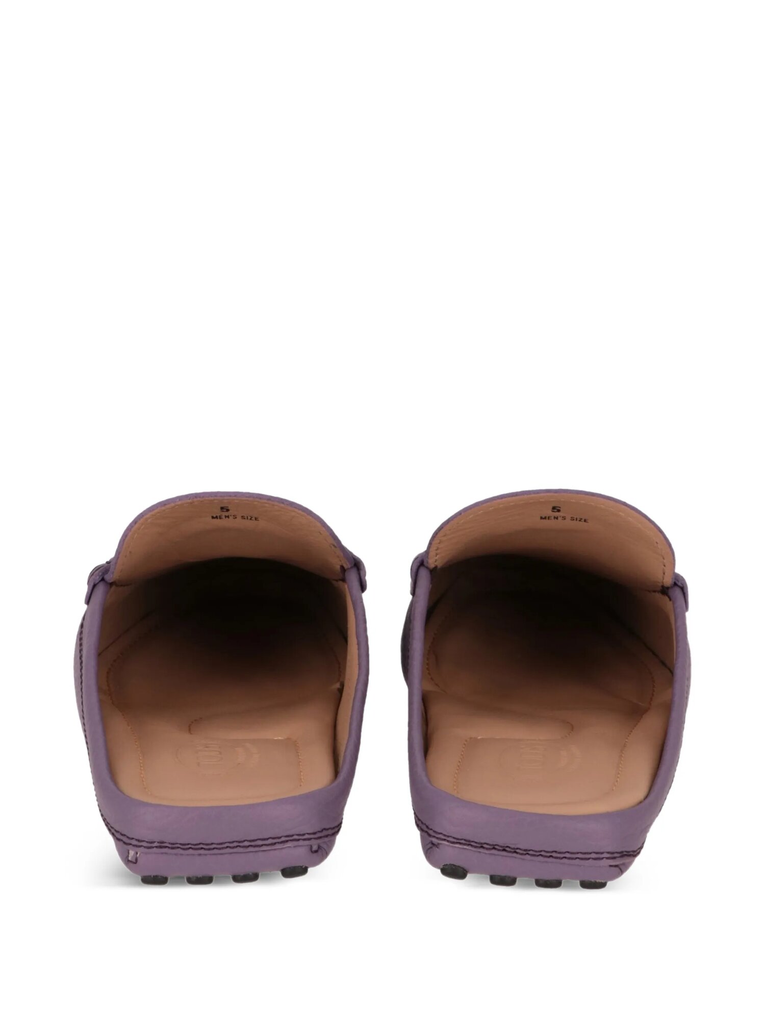 Мюли Tod's T Timeless pebbled-leather mules, размер 9.5, purple — фото 1