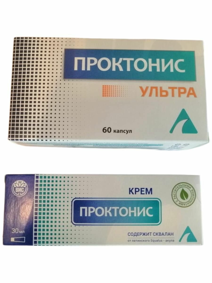 Для лечения геммороя Проктонис ультра 60 шт. капсулы г+крем 30мл